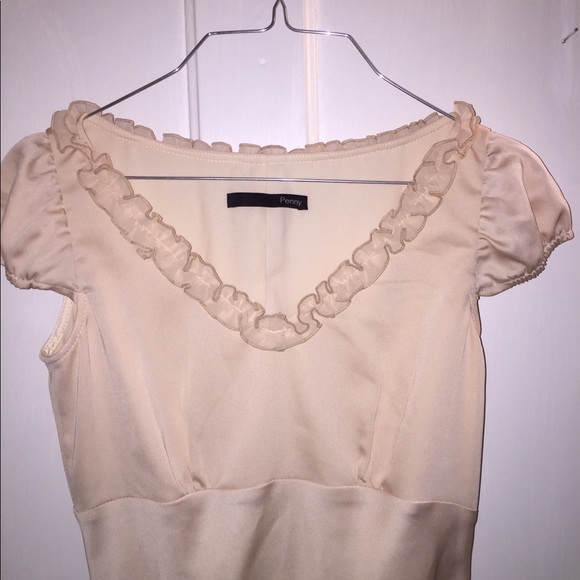 penny | Dresses | Vintage Dress With Ruffles Cream Color | Poshmark